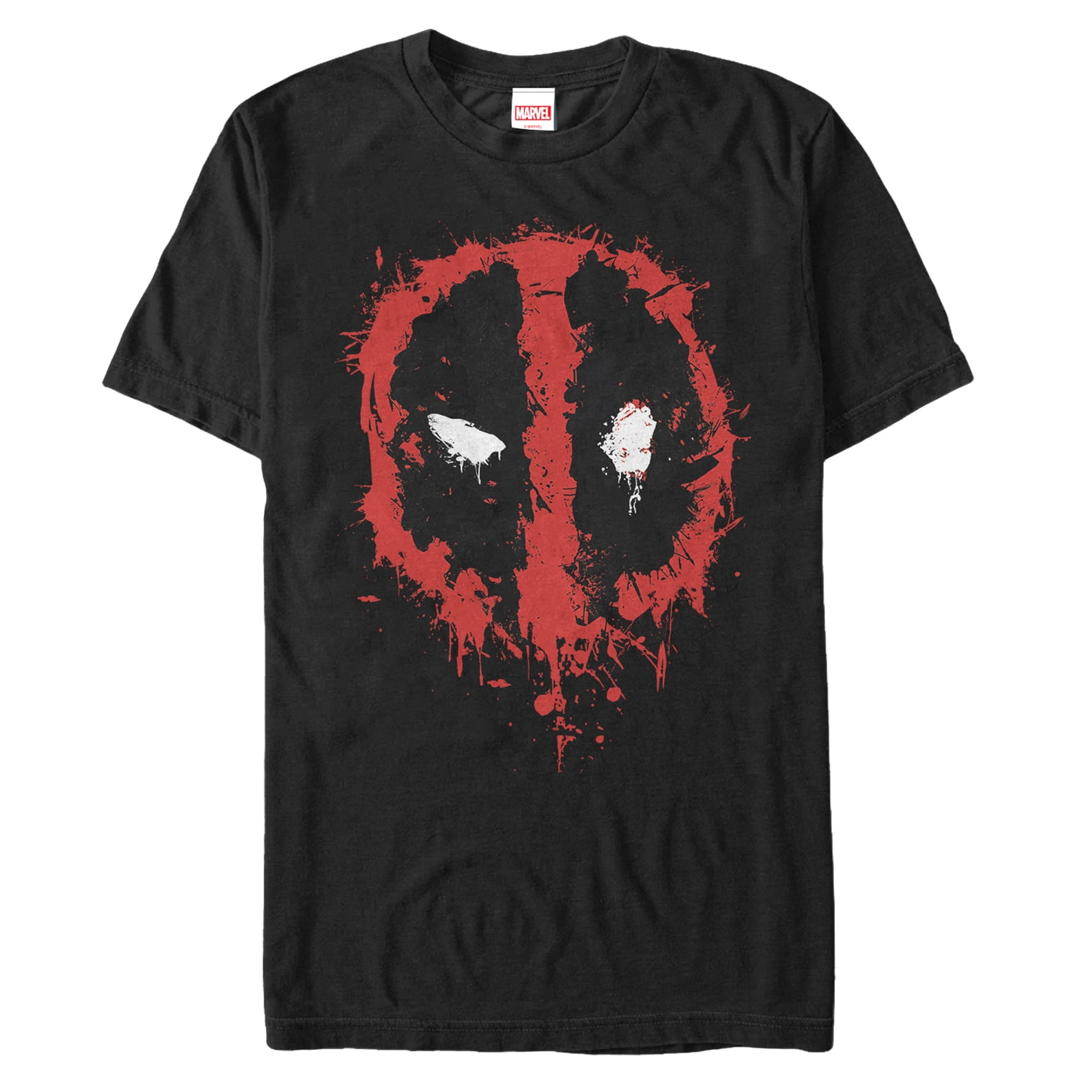 Men's Marvel Deadpool Splatter Icon Graphic Tee Black 4X Large ...