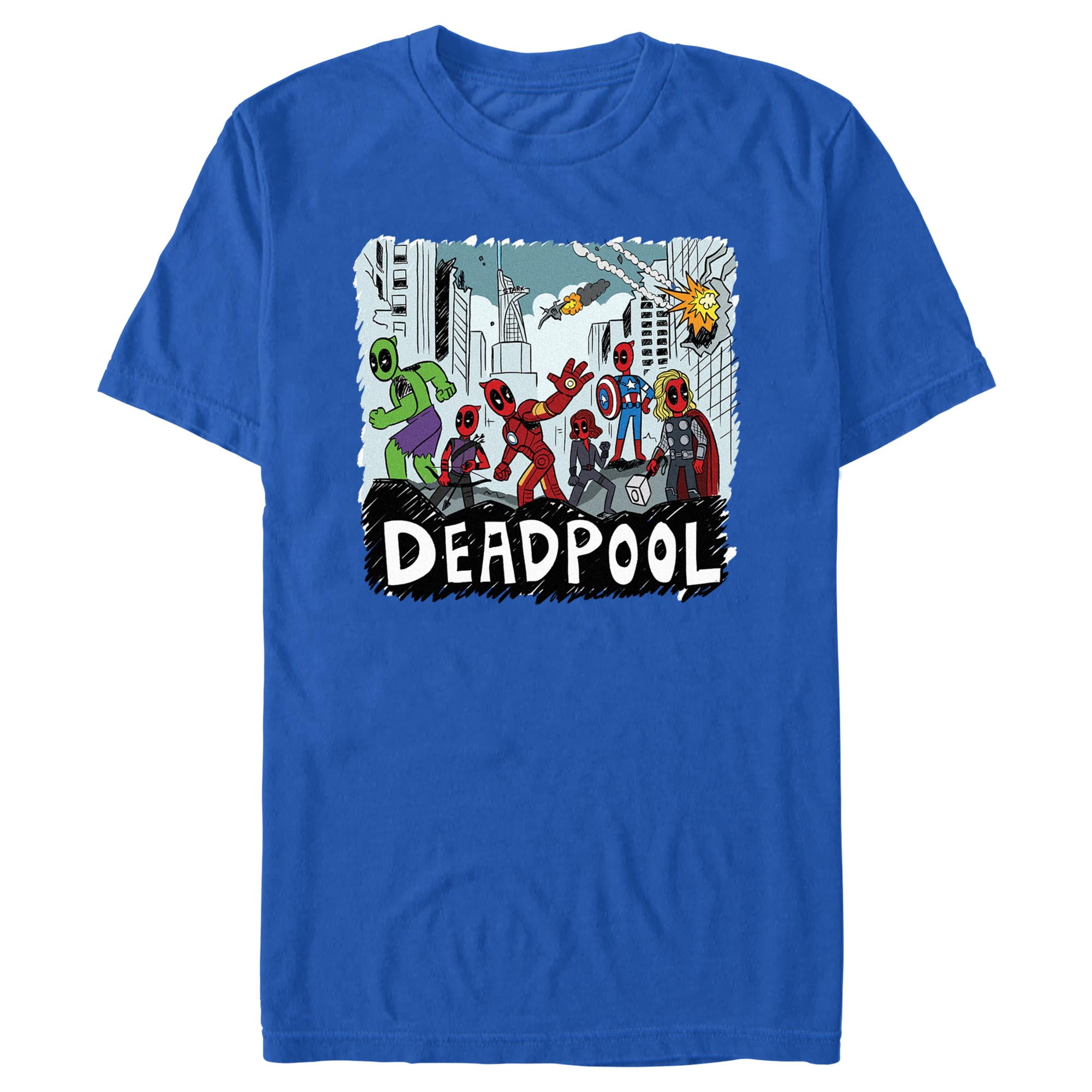 Men's Marvel: Deadpool & Wolverine Avengers Squad Graphic T-Shirt ...