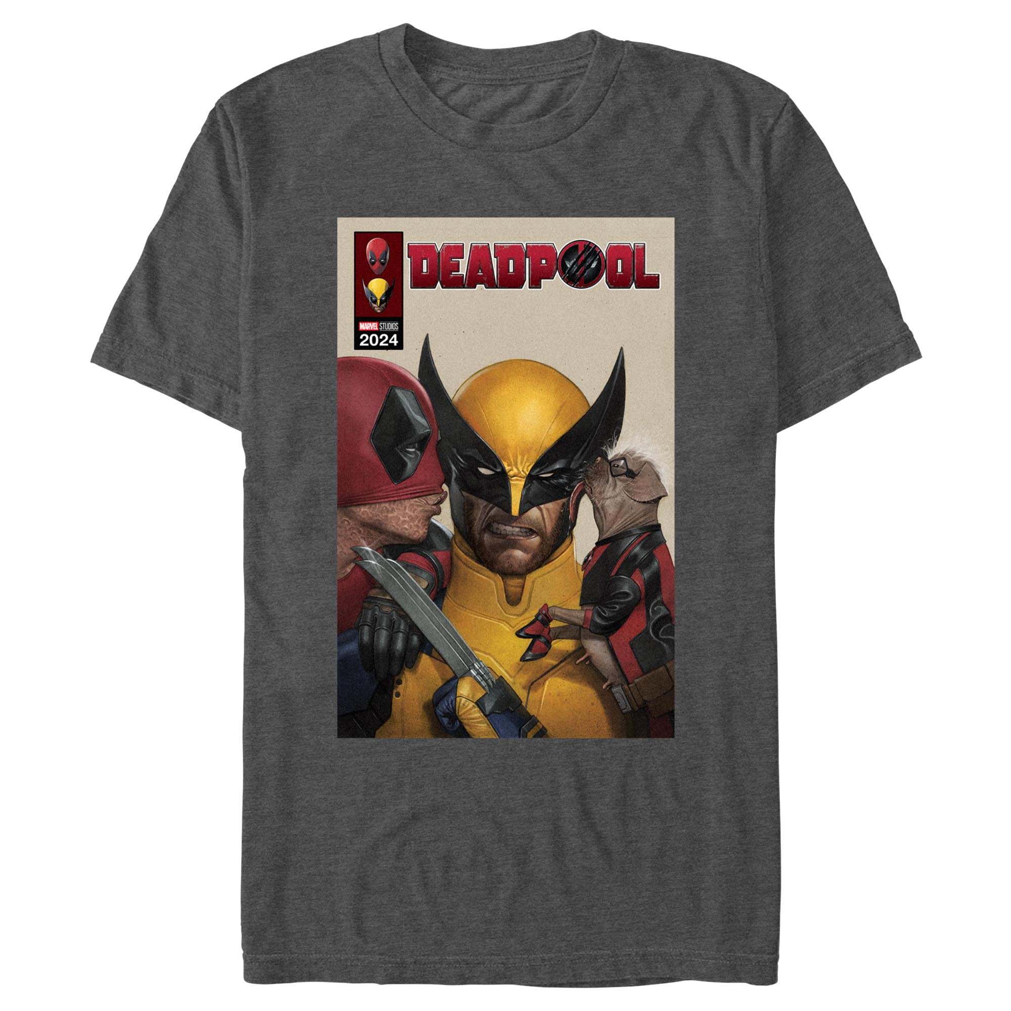 Men's Marvel: Deadpool & Wolverine Kissing Poster Graphic T-Shirt ...