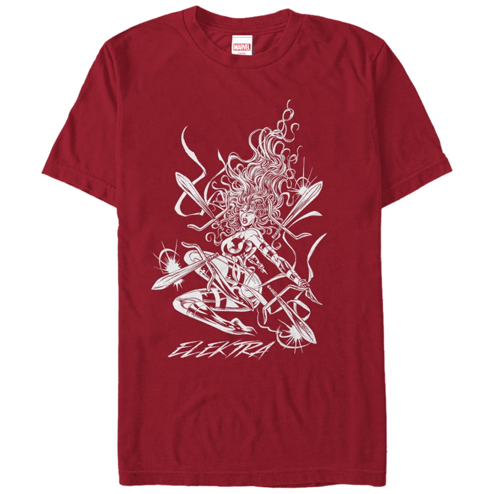 Men's Marvel Elektra Sword Graphic Tee Cardinal Large - Walmart.com