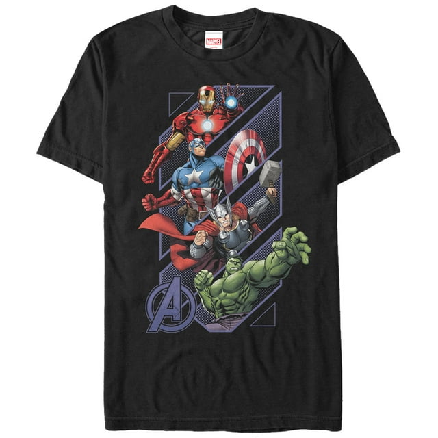 Men's Marvel Four Avengers Graphic Tee Black 2X Large - Walmart.com
