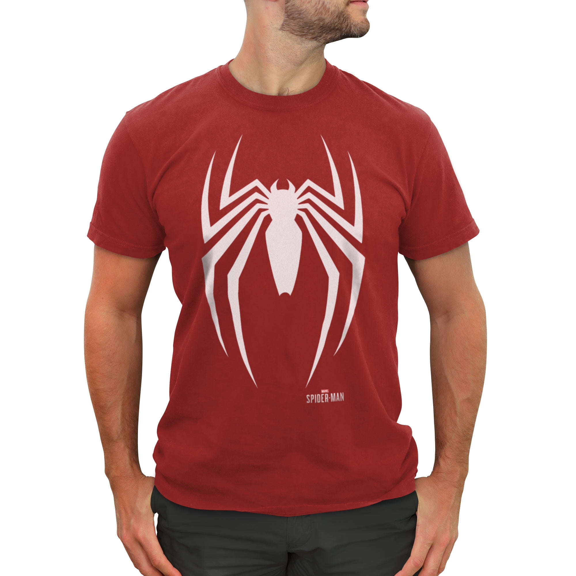 Marvel: Spider-Man Men's Gamerverse Logo Graphic Tee, Small, Red ...