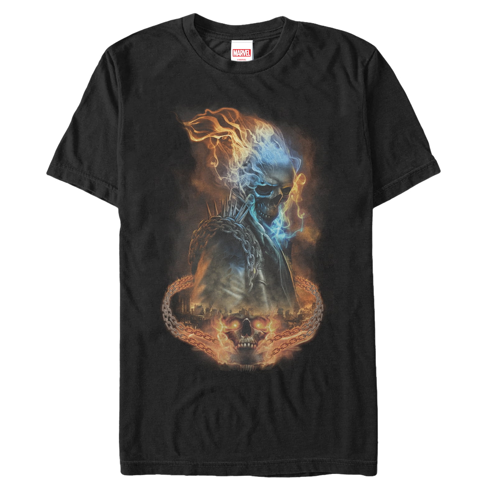 Men's Marvel Ghost Rider Hellfire Chain Graphic Tee Black 2X Large ...