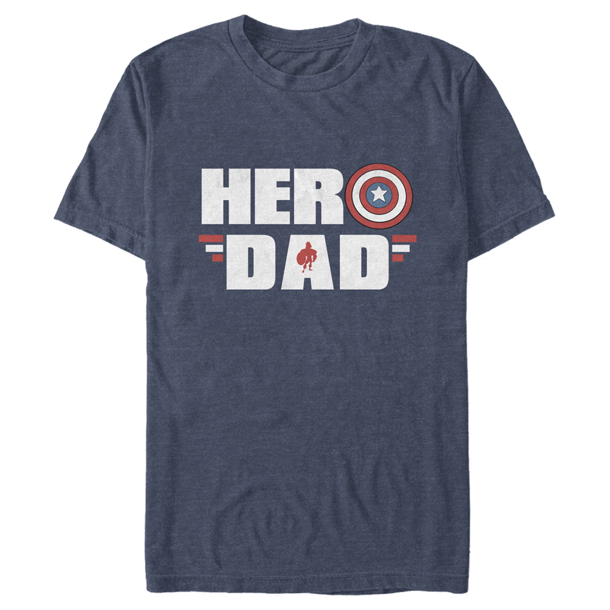 Men's Marvel Hero Dad Captain America Shield Graphic Tee Navy Blue ...