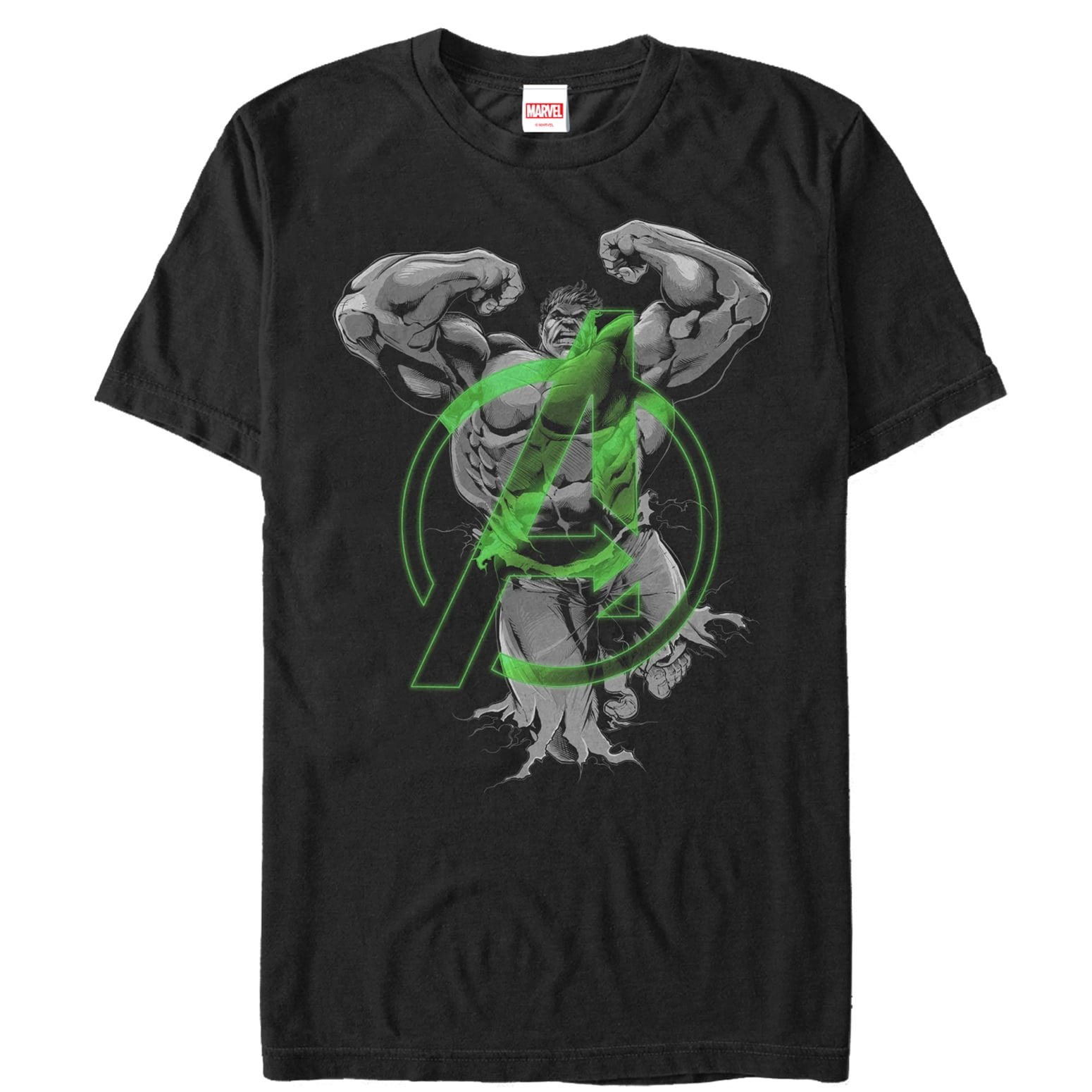 Men's Marvel Hulk Avenger Graphic Tee Black X Large - Walmart.com