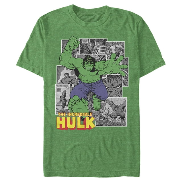 Men's Marvel Hulk Comic Panel Collage Graphic T-Shirt - Walmart.com