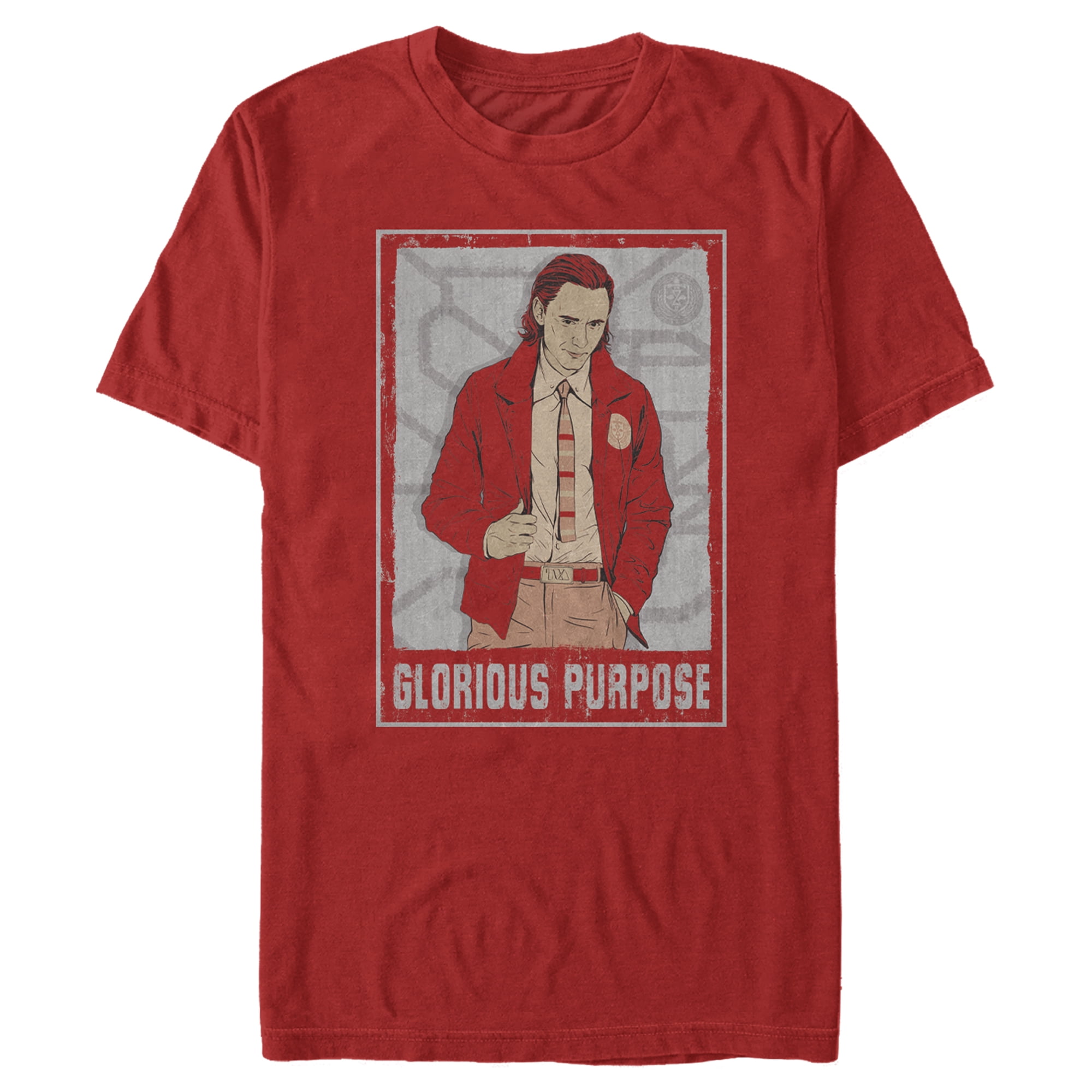 Men's Marvel Loki Glorious Purpose Graphic Tee Red Large - Walmart ...