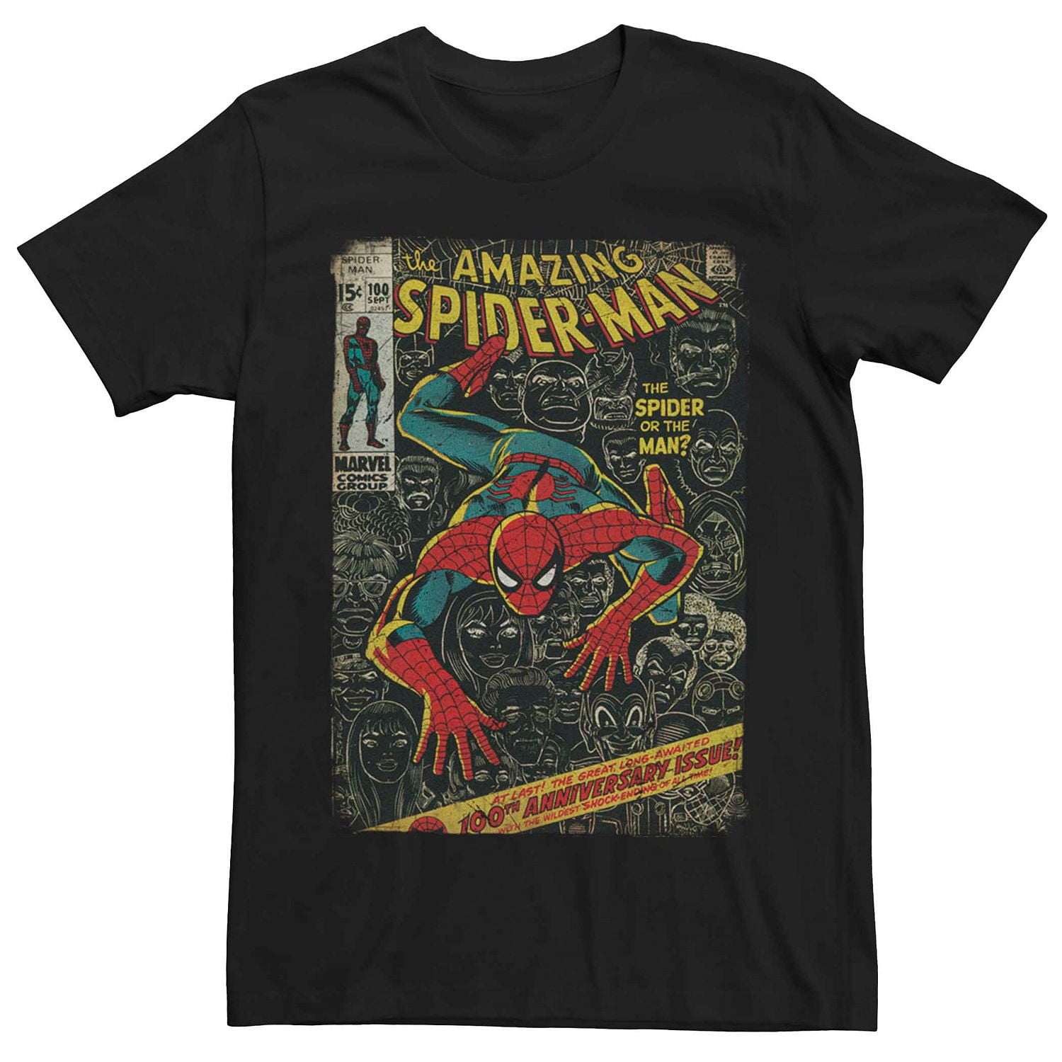 Men's Marvel Spider-Man Classic Comic Front Cover Tee - Walmart.com