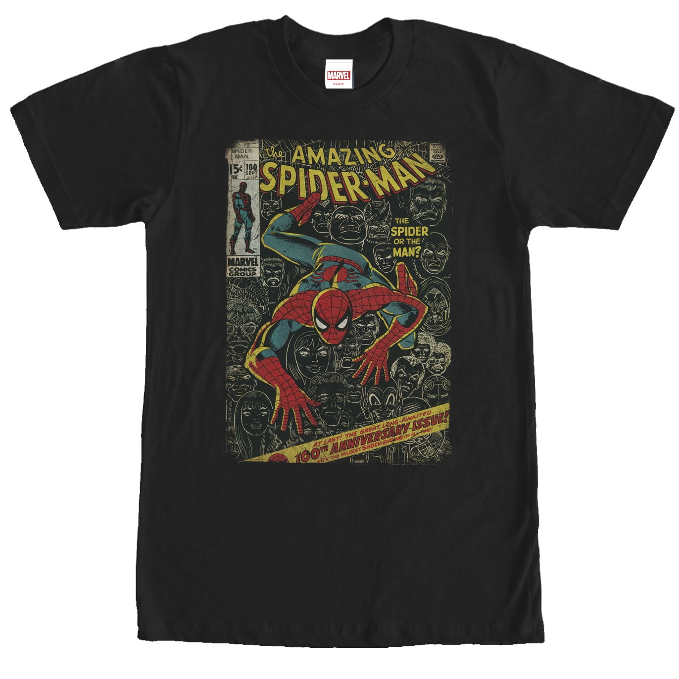 Men's Marvel Spider-Man Comic Book Anniversary Graphic Tee Black 2X ...