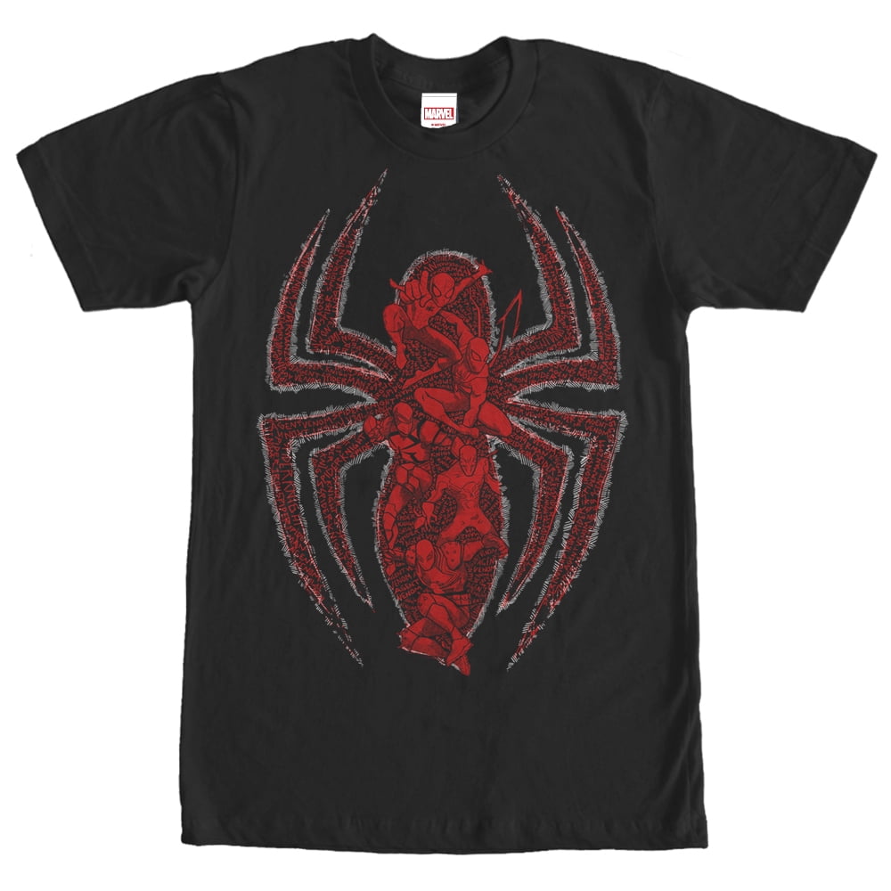Men's Marvel Spider-Man Scrawl Graphic Tee Black Small - Walmart.com