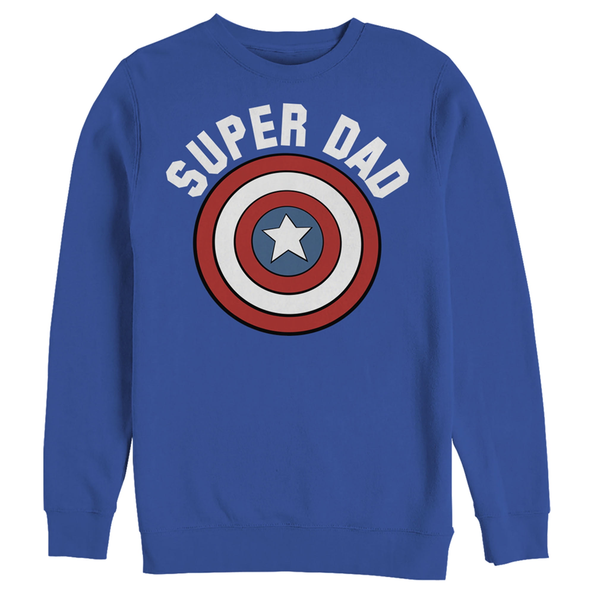 Men's Marvel Super Dad Captain America Shield Sweatshirt Royal Blue ...