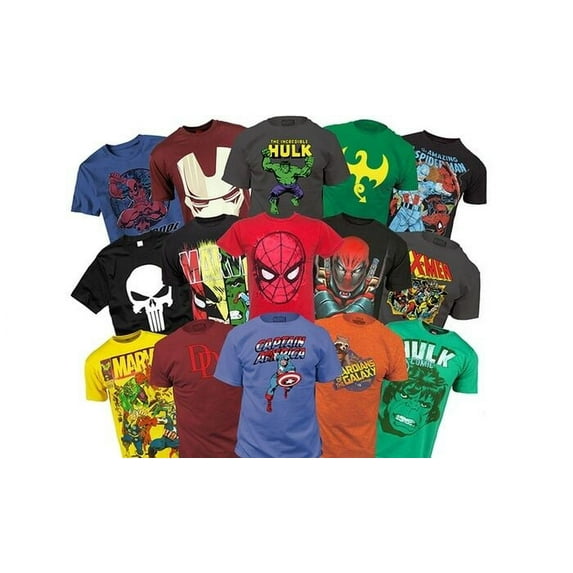 Men's Marvel Superhero T-Shirts Mystery Deal of 2 (Different) --Size ...