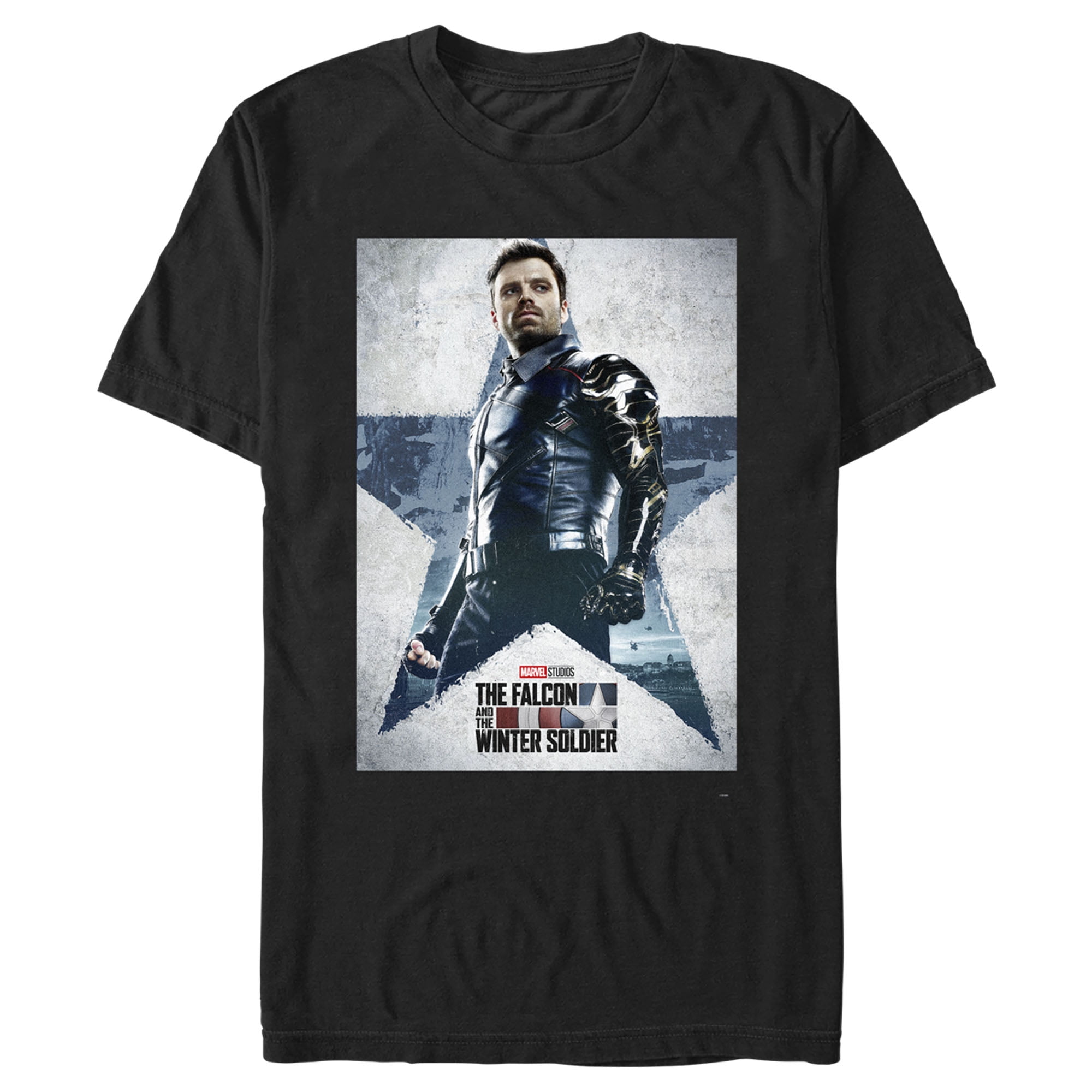 Men's Marvel The Falcon and the Winter Soldier Bucky Poster Graphic Tee ...