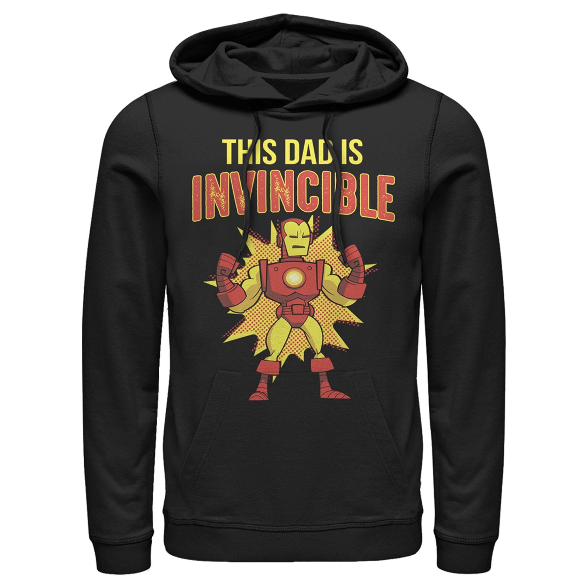 Men's Marvel This Dad is Invincible Cartoon Iron Man Pull Over Hoodie ...