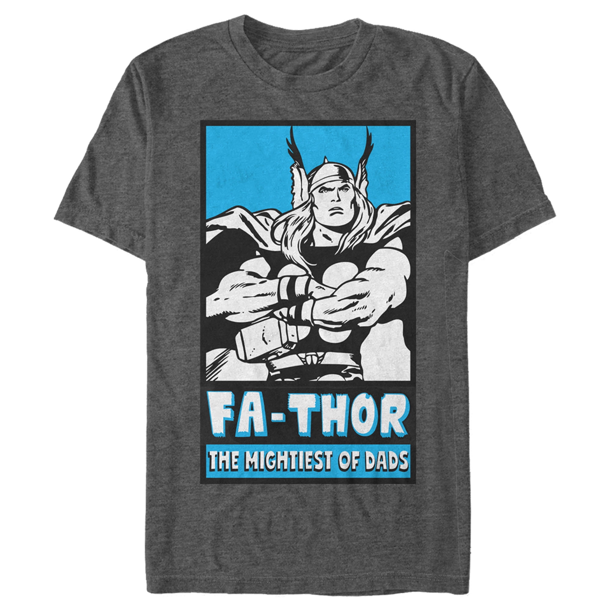 Men's Marvel Thor Fa-Thor The Mightiest of Dads Graphic Tee Charcoal ...