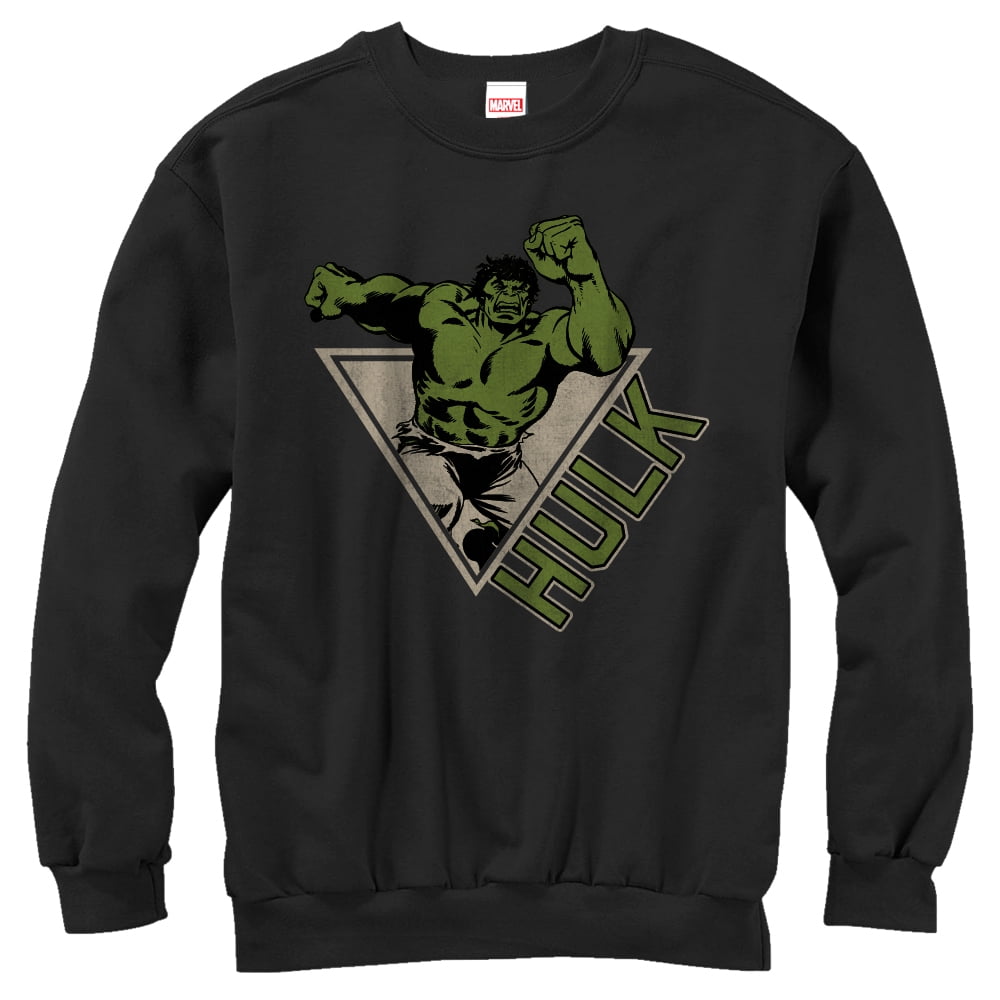 Men's Marvel Triangle Hulk Sweatshirt Black Small - Walmart.com