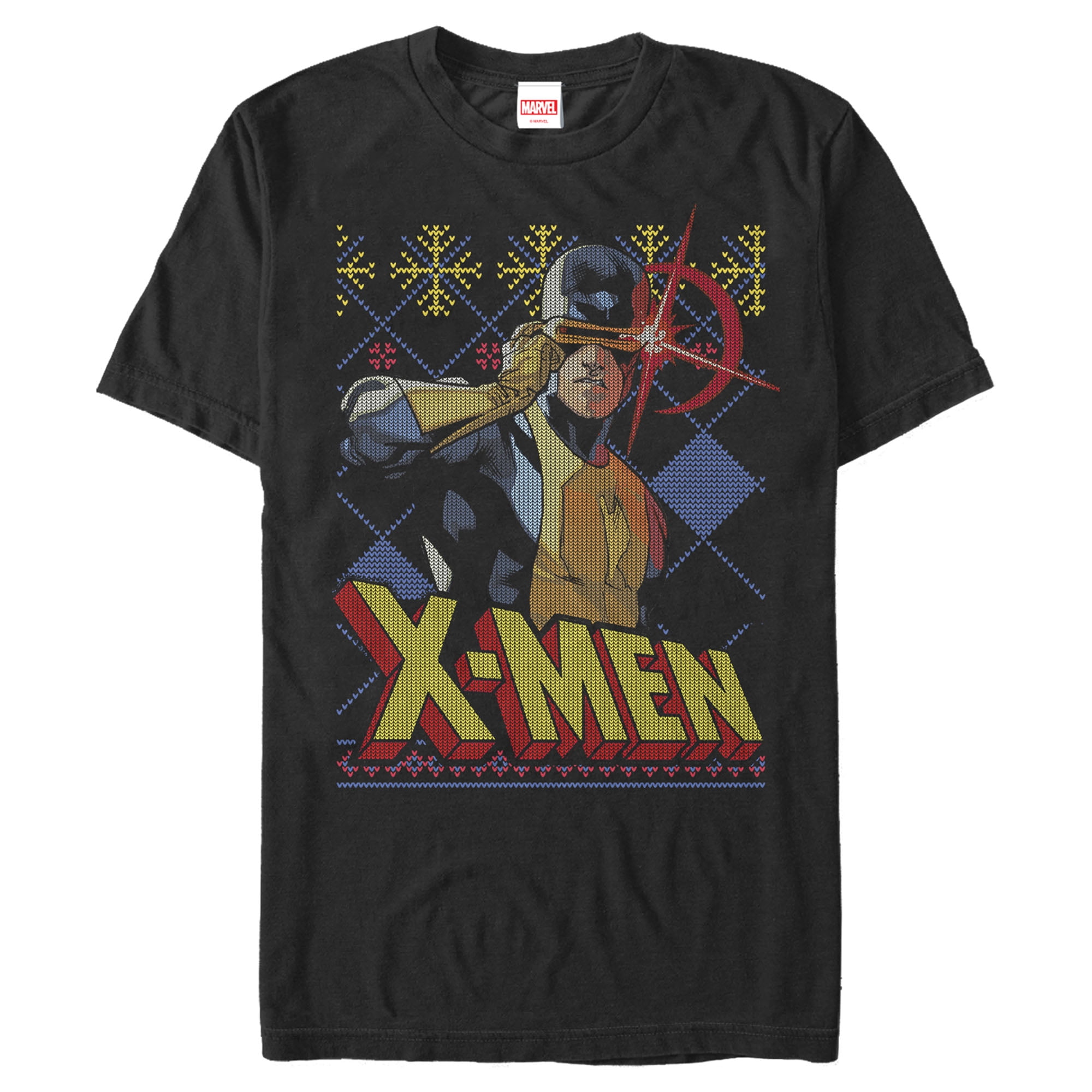 Men's Marvel Ugly Christmas X-Men Cyclops Graphic Tee Black X Large ...
