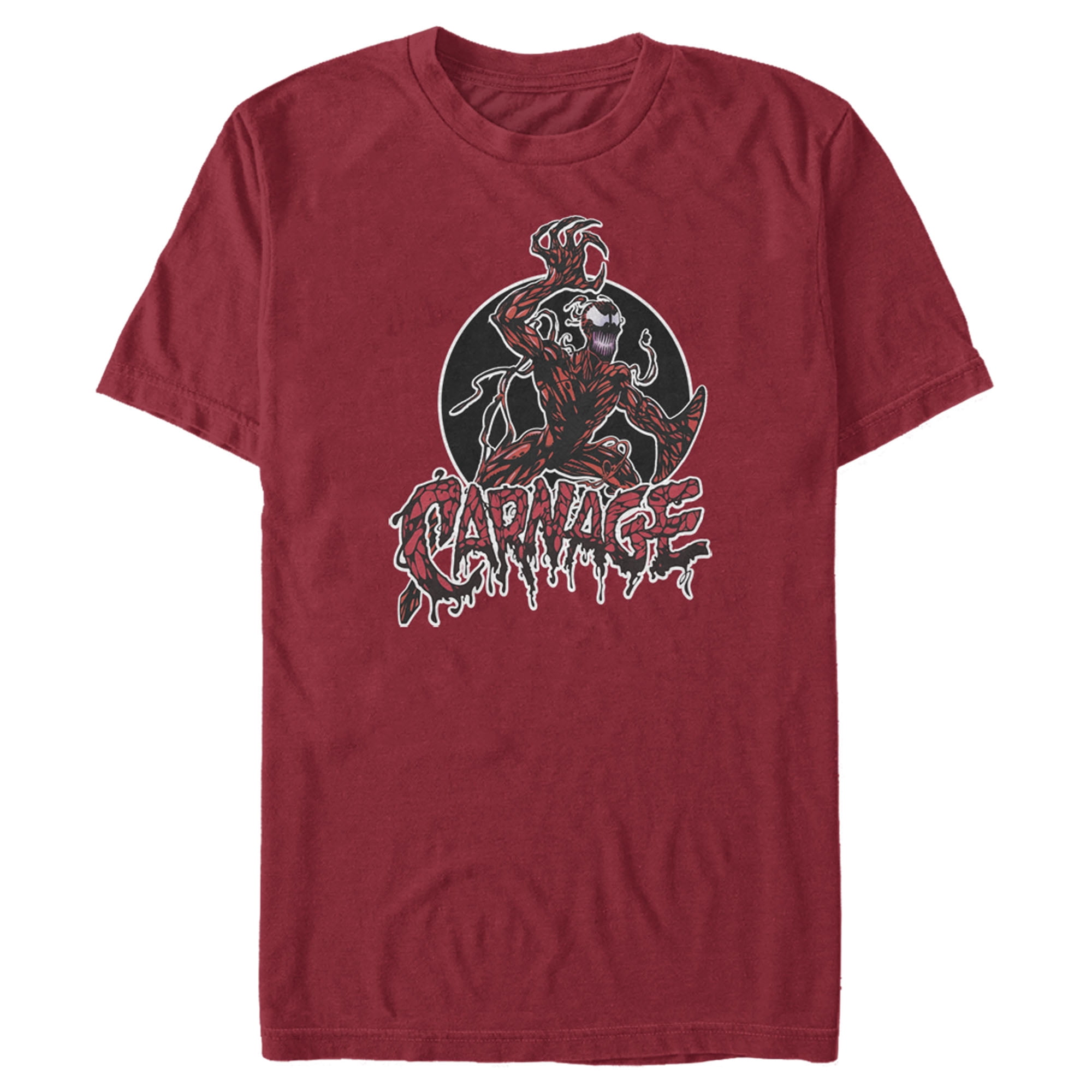 Men's Marvel Venom Carnage Circle Graphic Tee Cardinal Medium - Walmart.com
