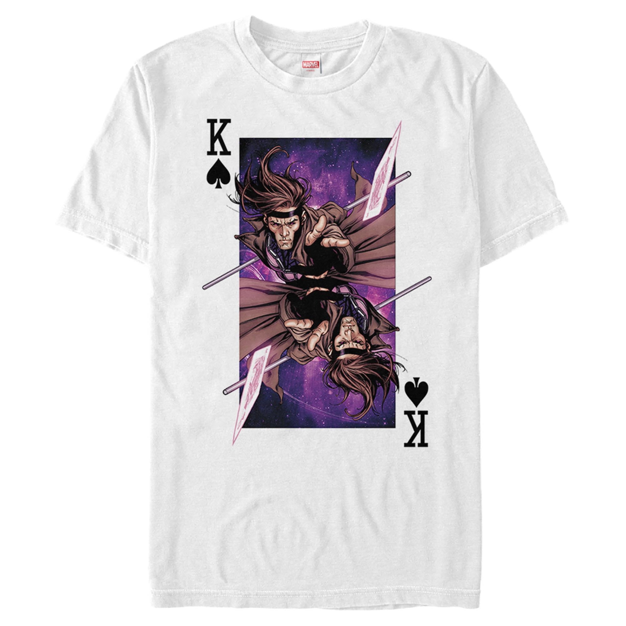 Marvel Men's X-Men Gambit Playing Card Graphic Tee, White, 3X Large ...