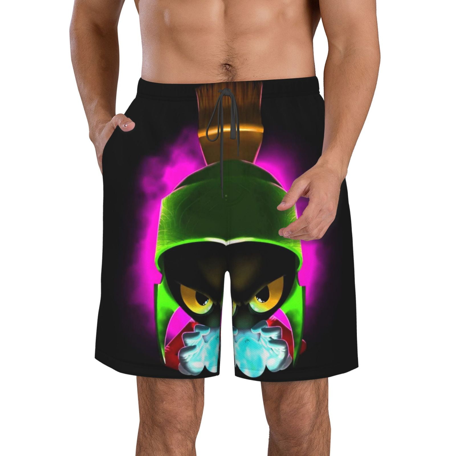 Men's Marvin the Martian Beach Shorts Hot Summer Swim Trunks Sports ...