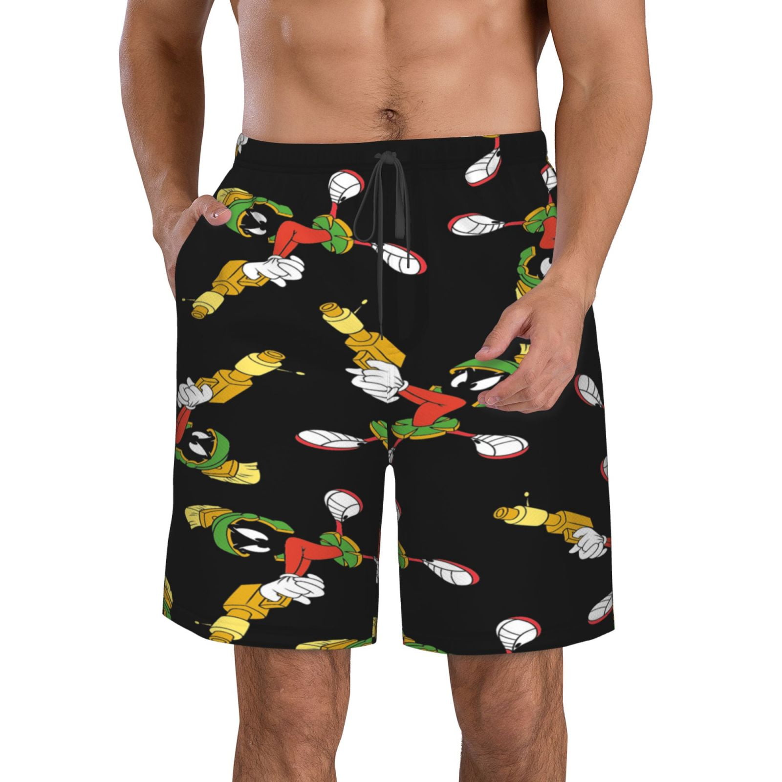 Men's Marvin the Martian Beach Shorts Hot Summer Swim Trunks Sports ...
