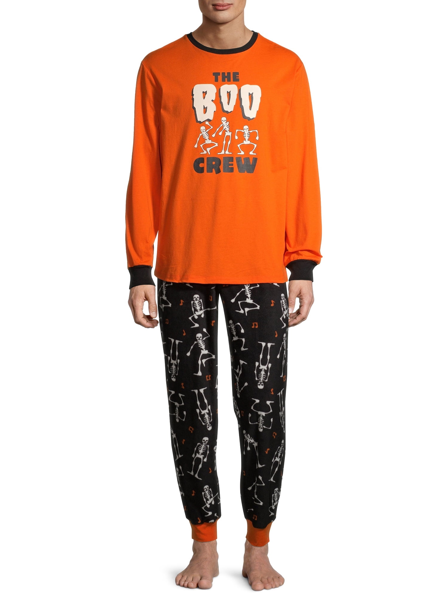 Men's Matching Family Halloween Pajamas Boo Crew, 2-Piece Set - Walmart.com