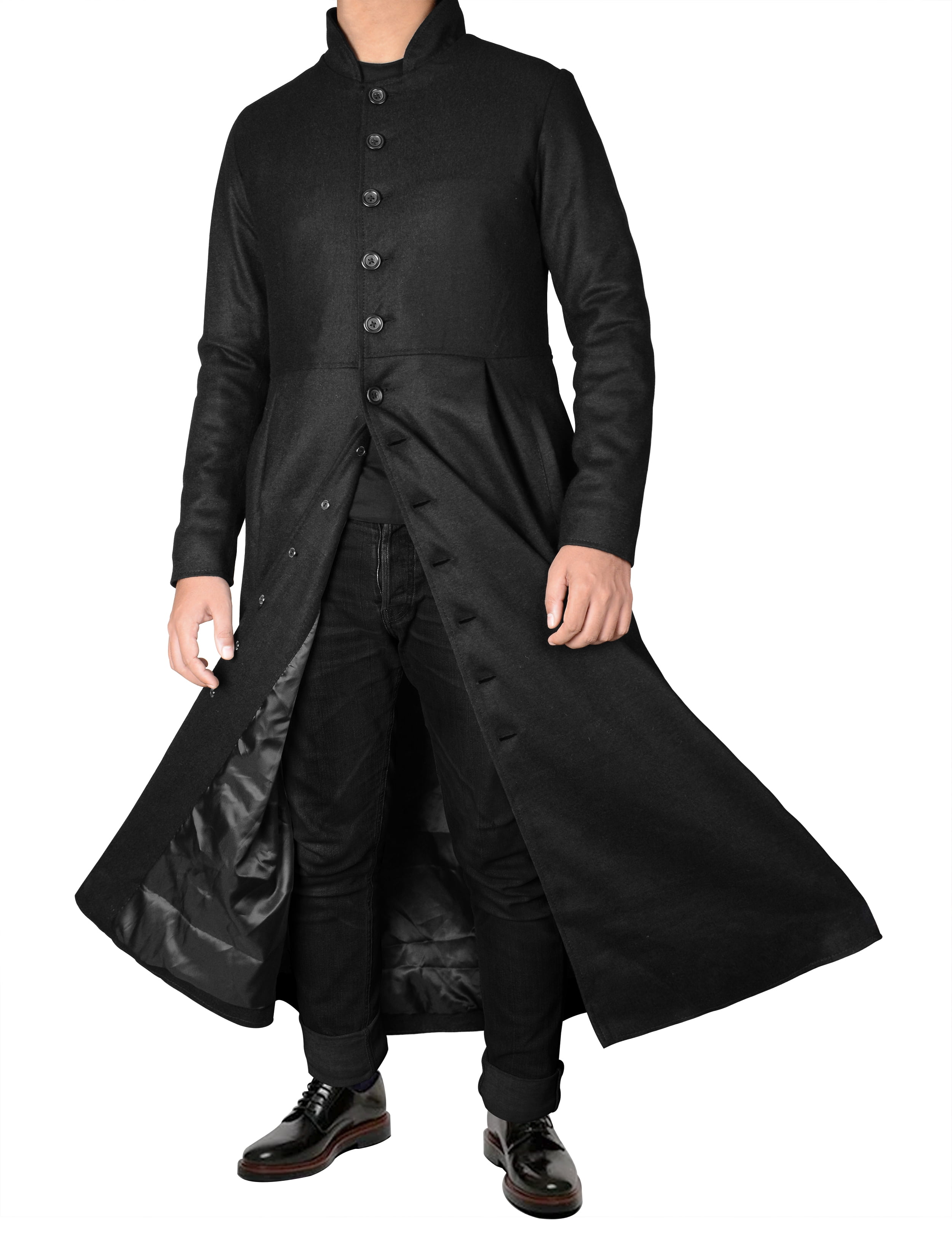 Men's Matrix Neo Black Costume Wool Trench Coat - Walmart.com