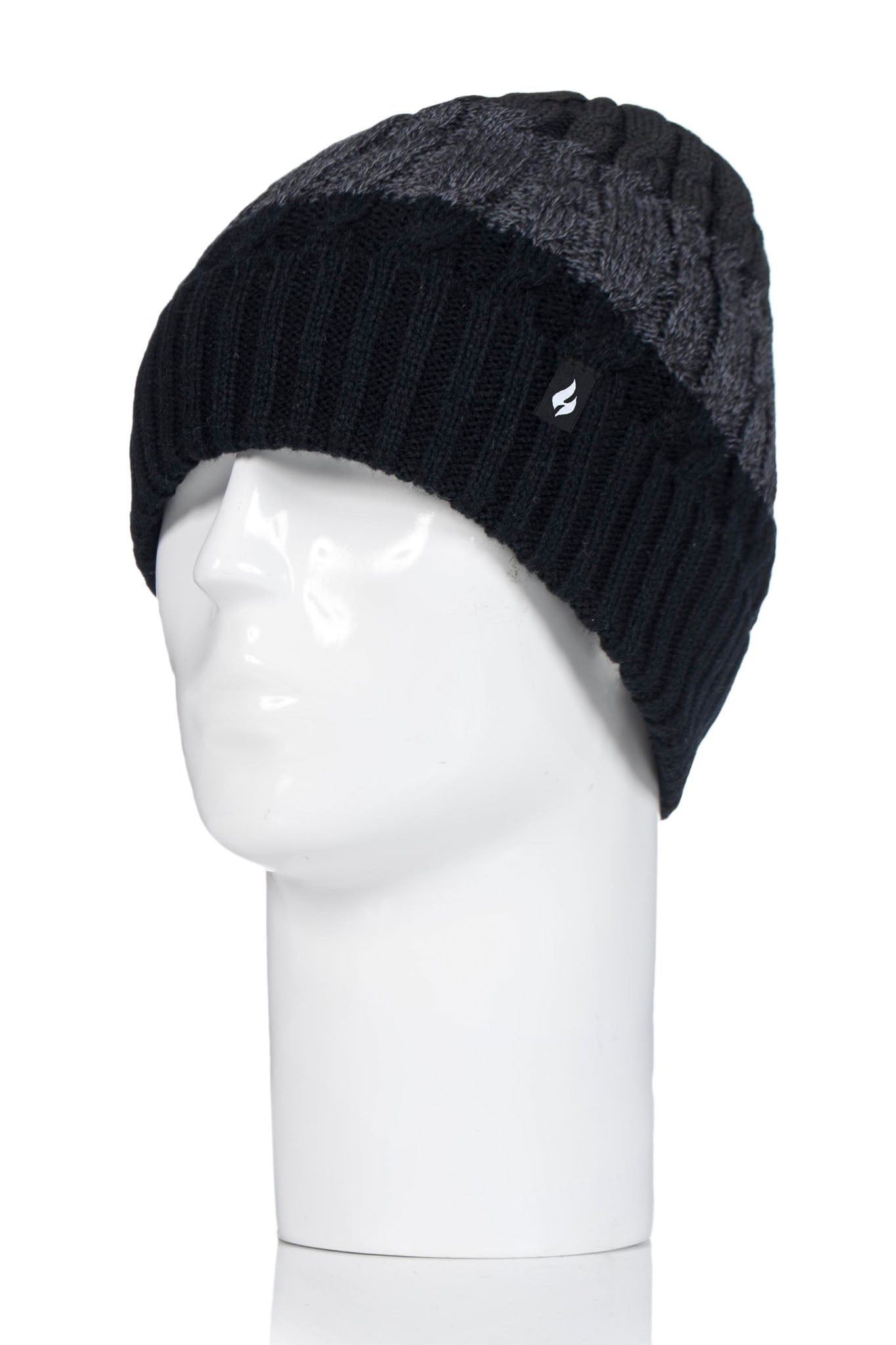 Men's Mavis Three-Tone Cable Knit Roll Up Hat - Walmart.com