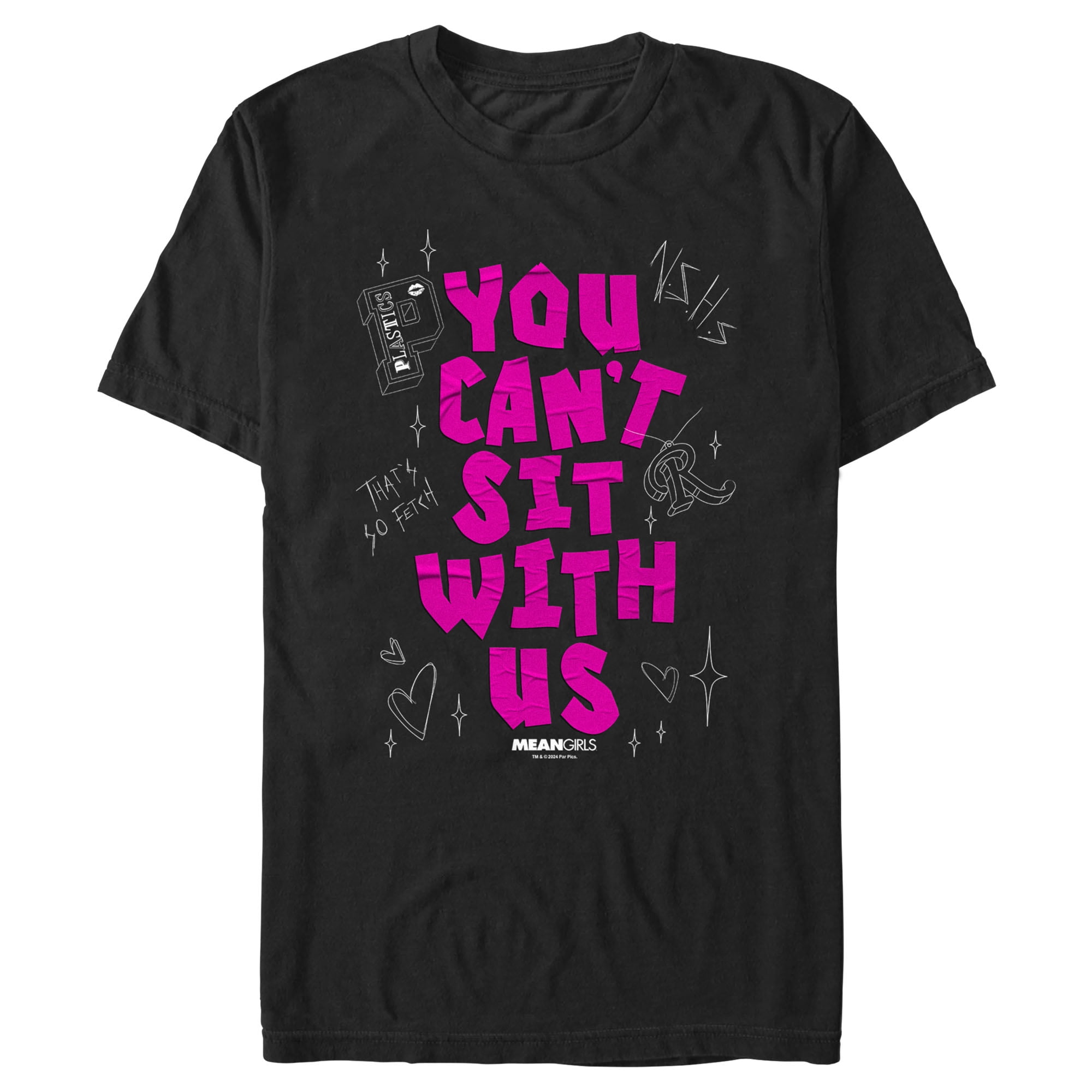 Men's Mean Girls You Can't Sit With Us Doodles Graphic Tee Black Large ...
