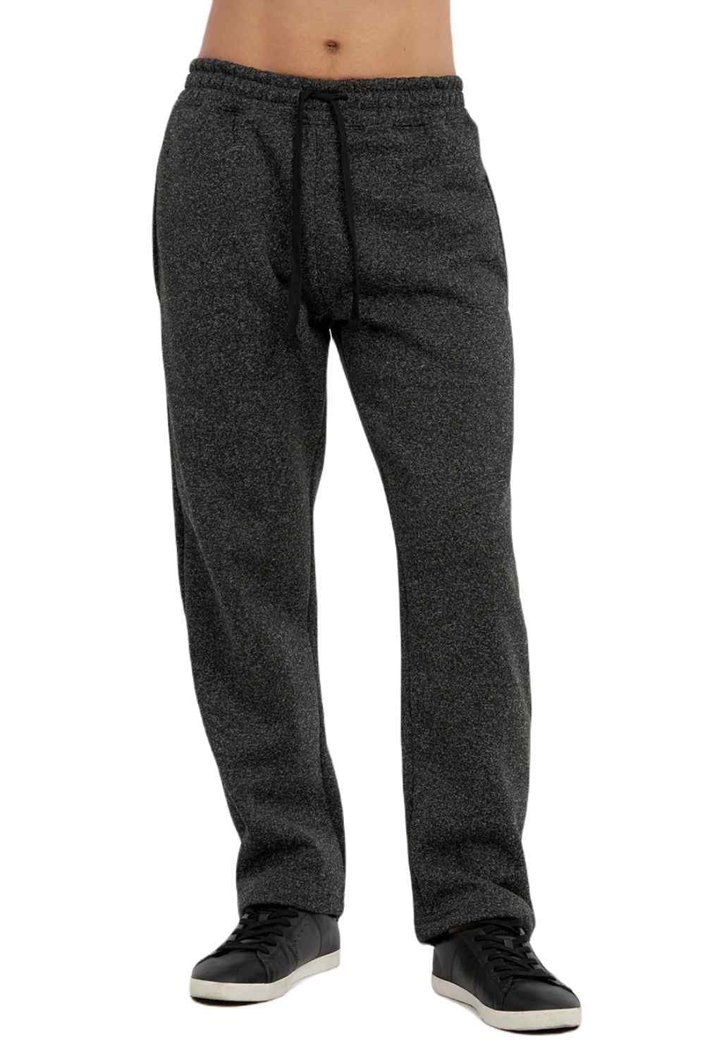 Men's Medium Weight Fleece Open Bottom Sweatpants with Pockets, BKM XL ...
