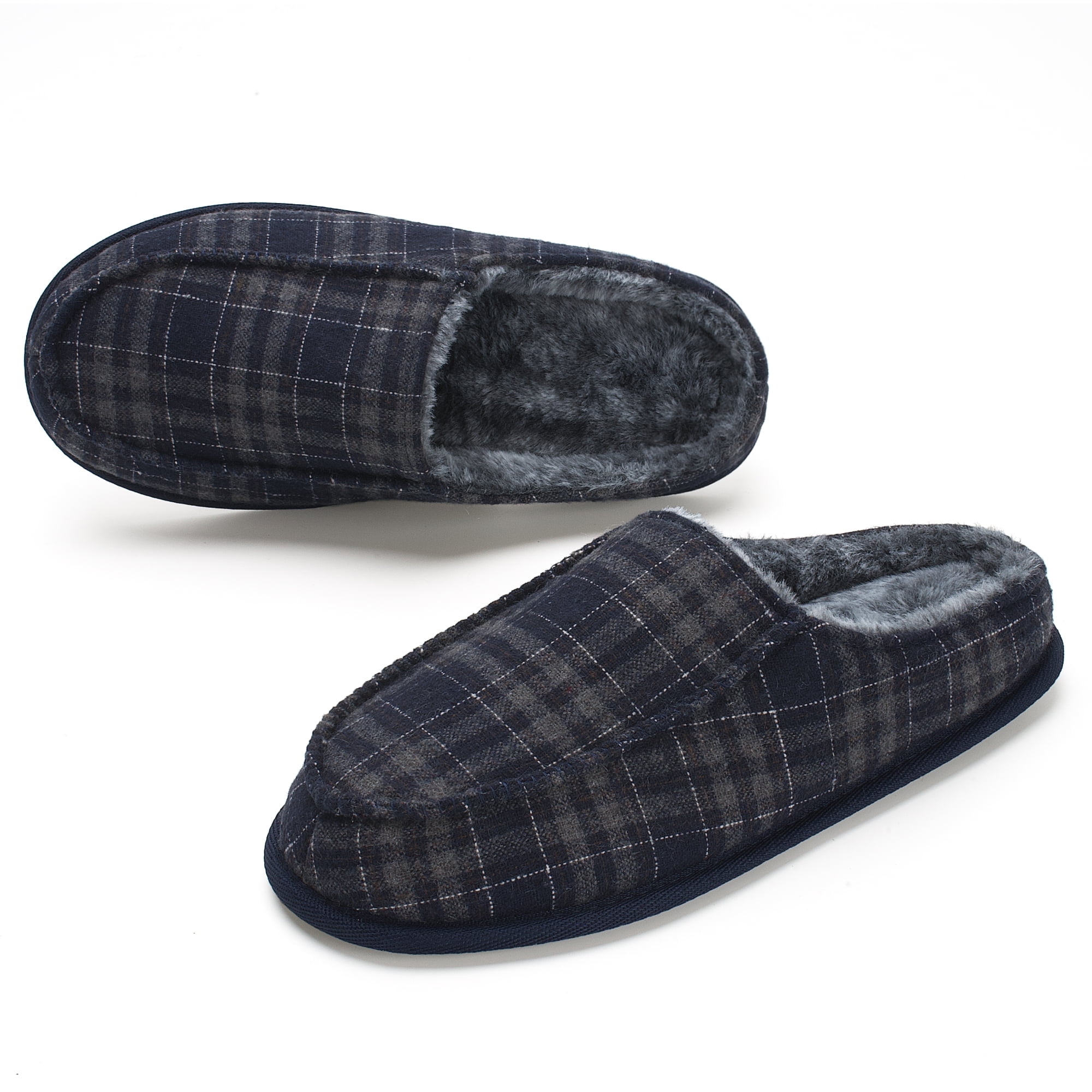 Men's Memory Foam House Slippers - Cozy, Fuzzy Bedroom Slip-on Loafer ...