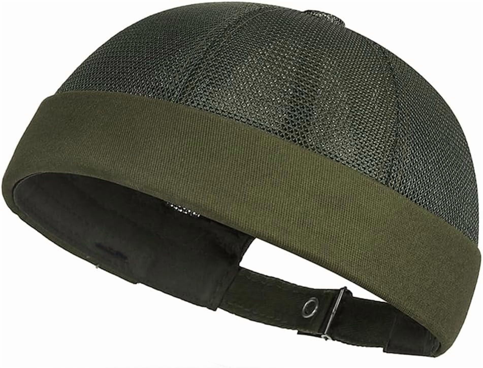 Men's Mesh Brimless Docker Cap Unisex Adjustable Beanie Caps Rolled ...