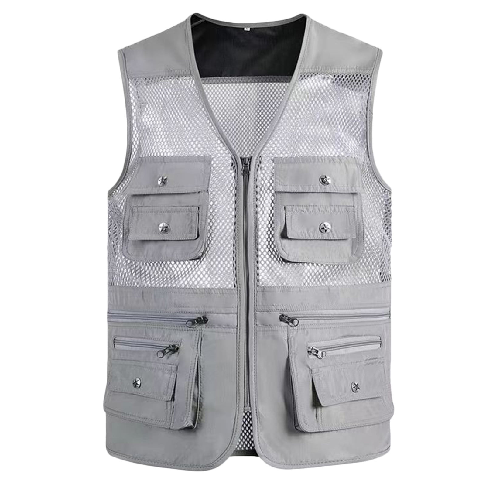 Men's Mesh Fishing Vest Lightweight Photography Outdoor Jacket with ...