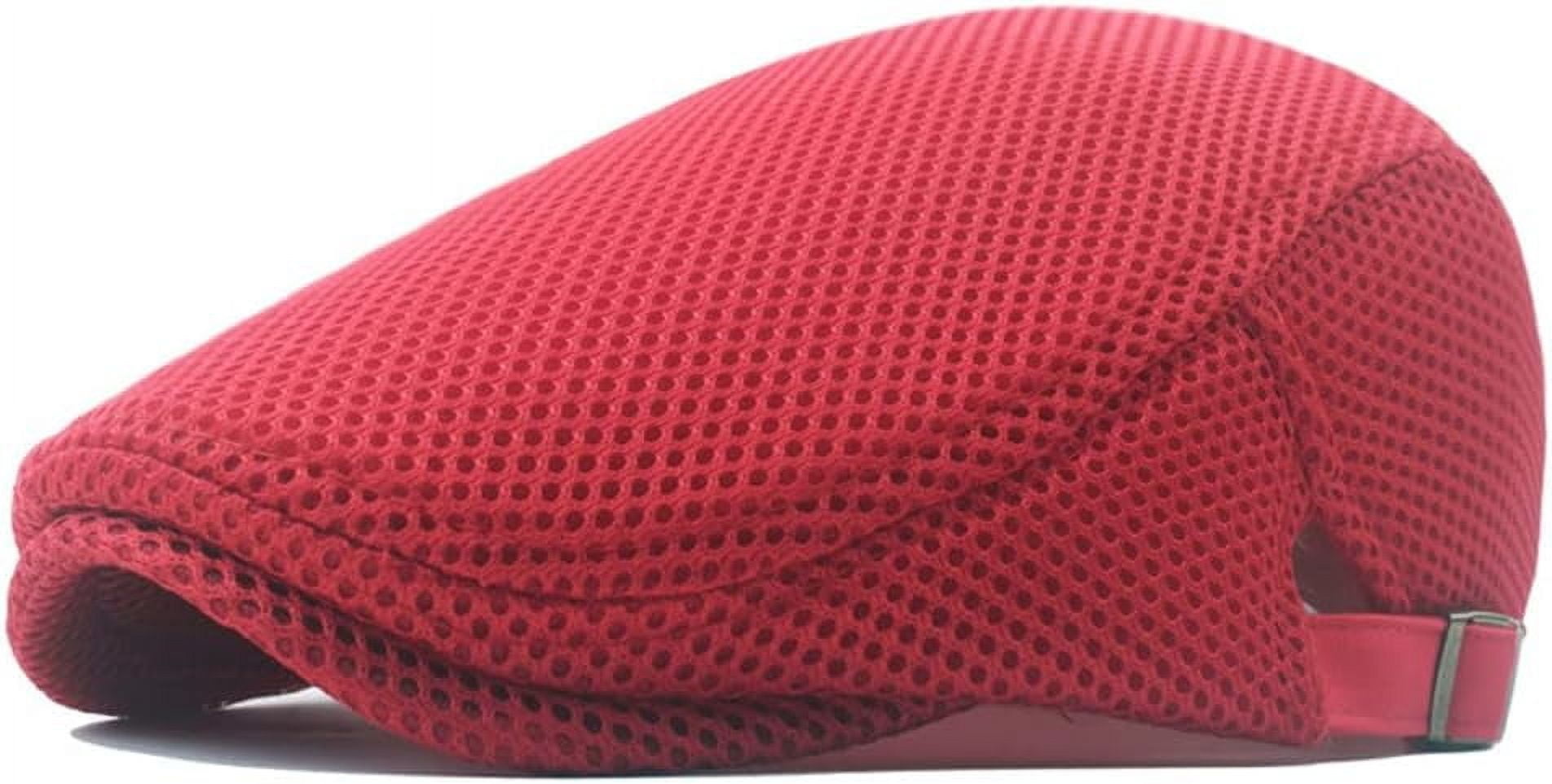 Men's Mesh Flat Cap Breathable Summer Newsboy Hat Beret Ivy Cap Irish ...