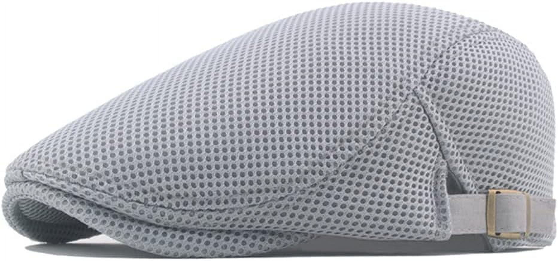 Men's Mesh Flat Cap Breathable Summer Newsboy Hat Beret Ivy Cap Irish ...