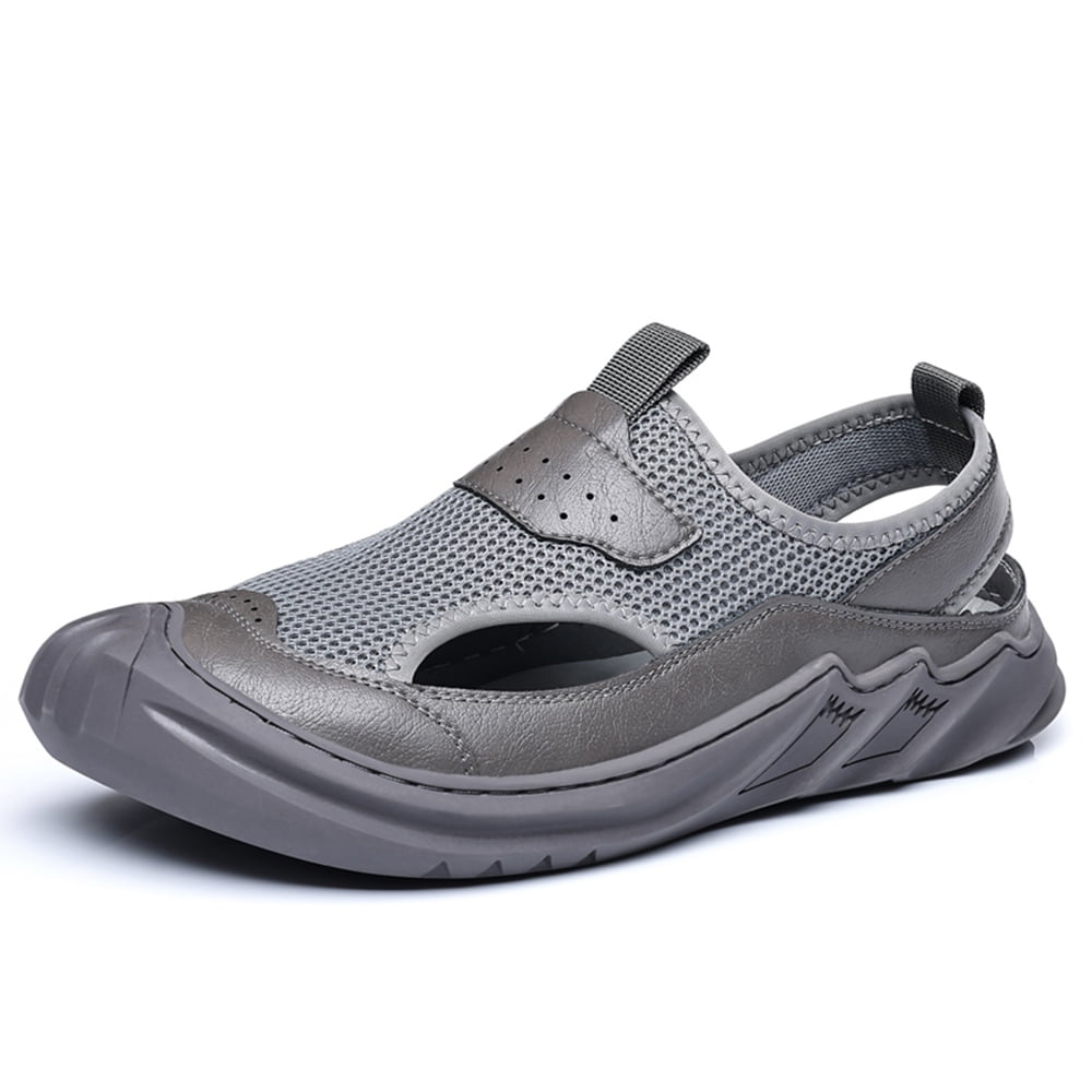 Men's Mesh Sandals Outdoor Casual Comfort Lightweight Breathable Closed ...