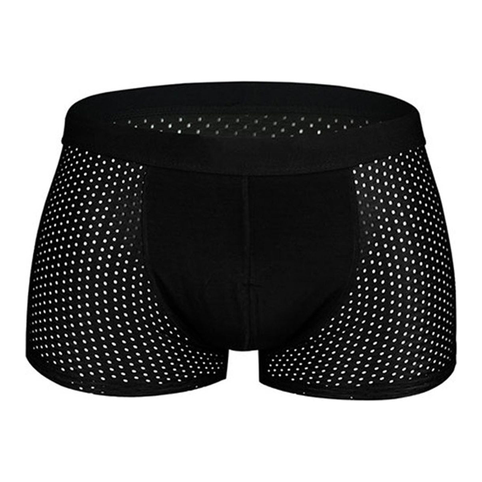 Mens Mesh Underwear Cooling Thin Ice Silk Breathable Boxer Briefs Soft