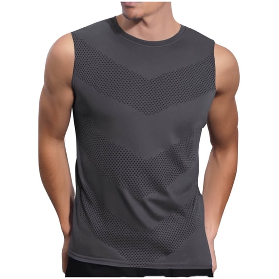 Men's Mesh Workout Tank Tops Fitted Sleeveless Shirt for Casual Gym ...