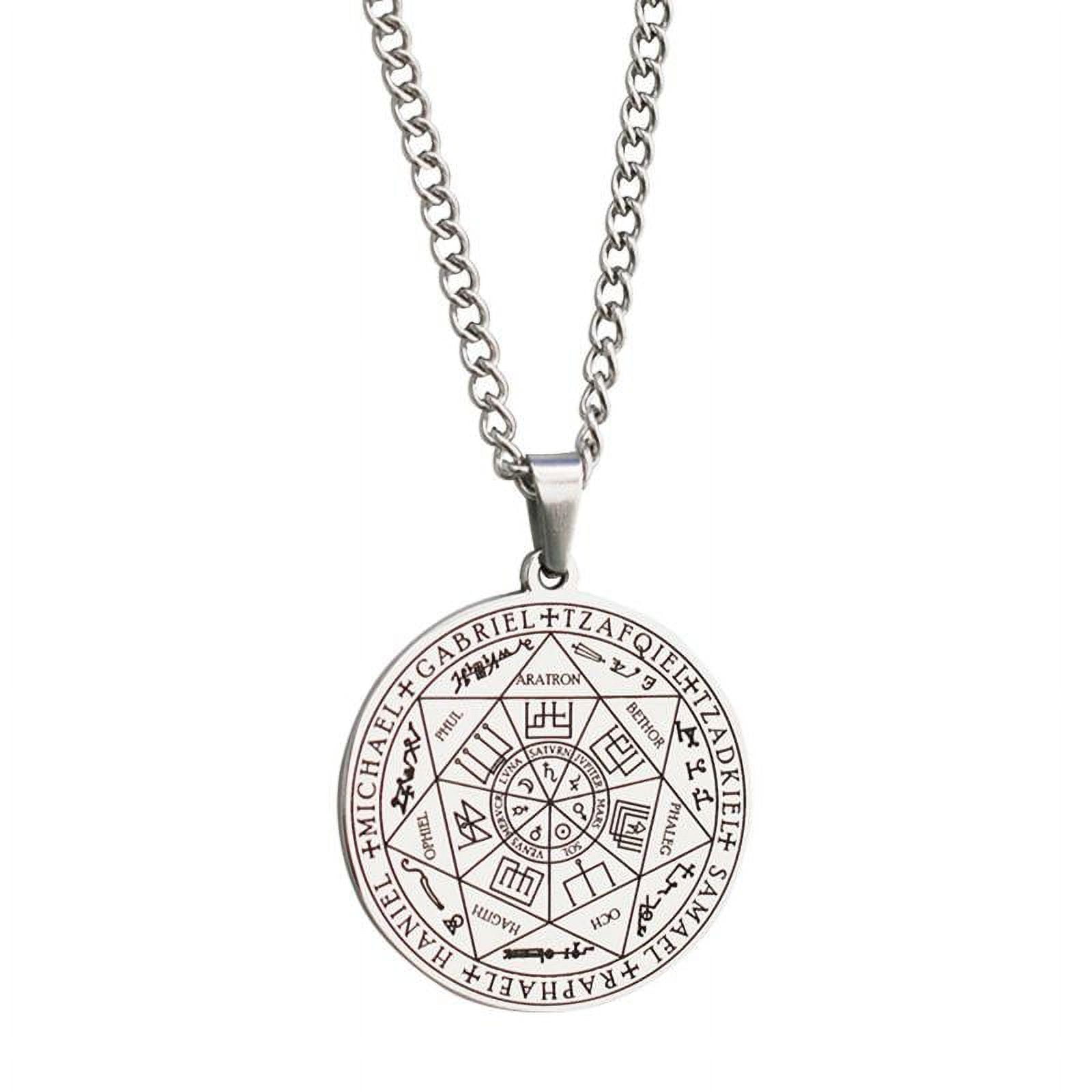 Men's Metatron Cube Seven Archangel Pendant Sacred Geometry Seal of ...