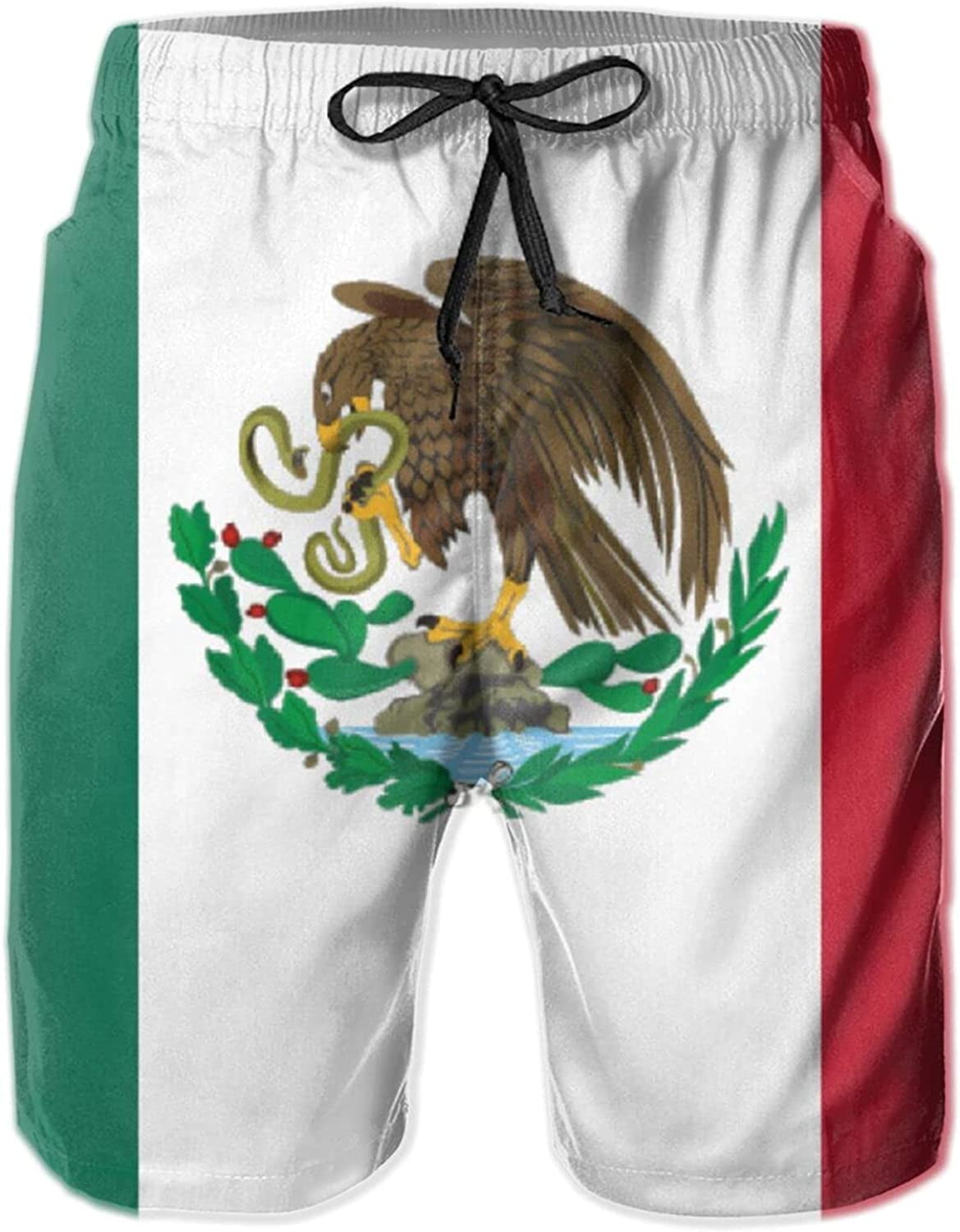 Men's Mexico Flag Swim Trunks Quick Dry Summer Surf Beach Shorts with ...
