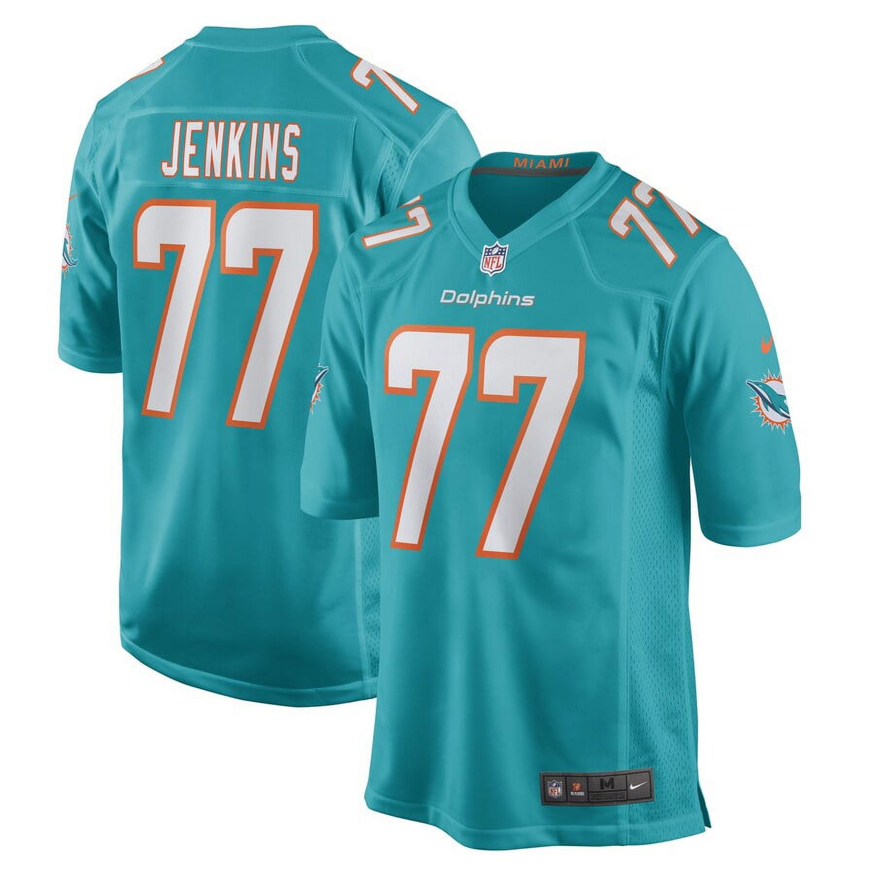 Men's Miami_Dolphins John Jenkins Aqua Game Player T-shirt - Walmart.com