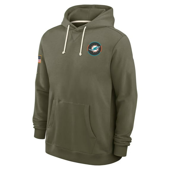 Men's Miami Olive 2025 Salute to Service Sideline Standard Fleece ...