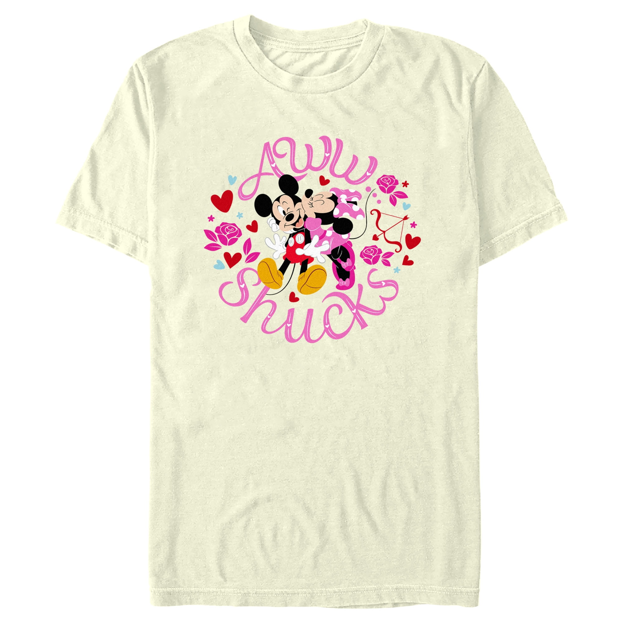 Men's Mickey & Friends Aww Shucks Minnie Kiss Graphic Tee Beige X Large ...