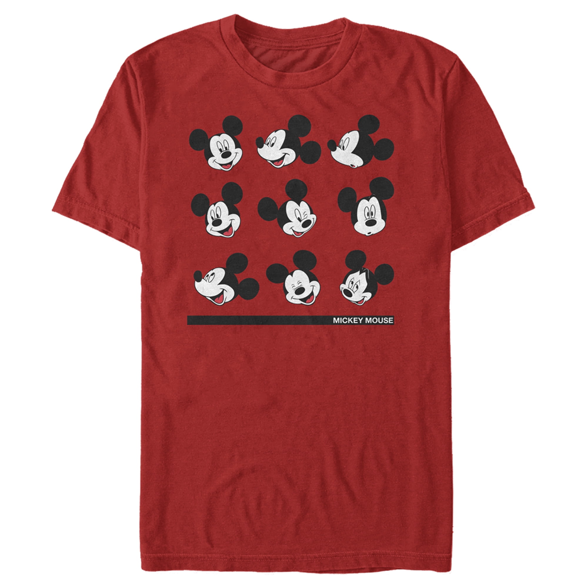 Men's Mickey & Friends Facial Expressions Graphic Tee Red Medium ...