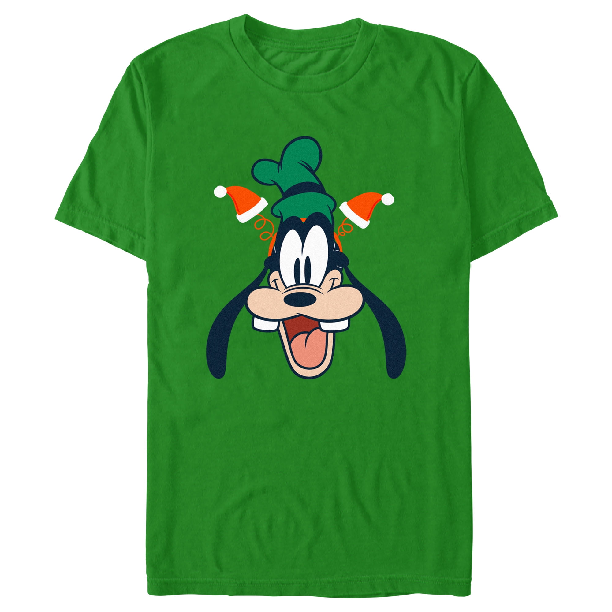 Men's Mickey & Friends Goofy Christmas Ears Graphic Tee Kelly Green 3X ...