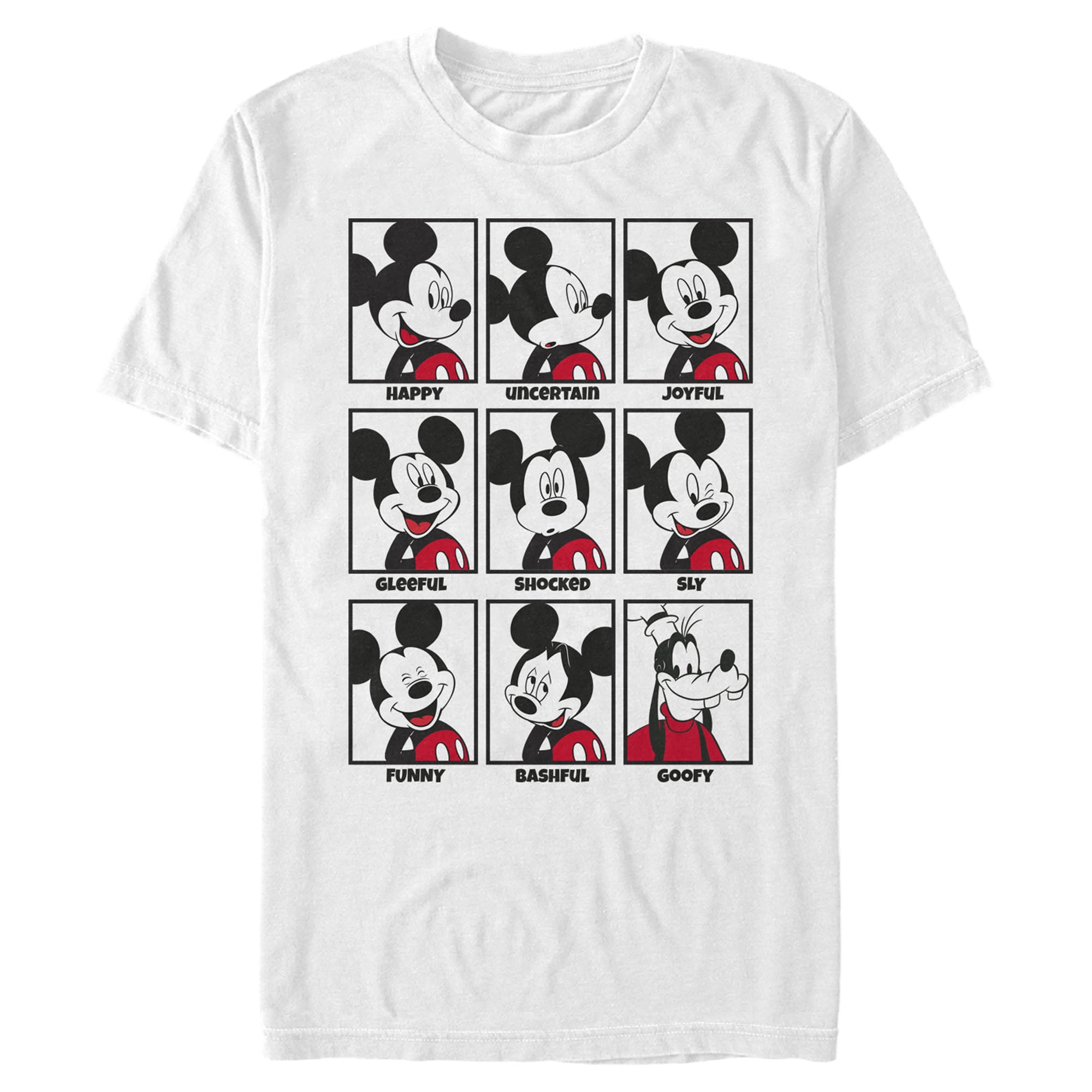 Men's Mickey & Friends Mickey Mouse All Emotions Grid Graphic Tee White ...
