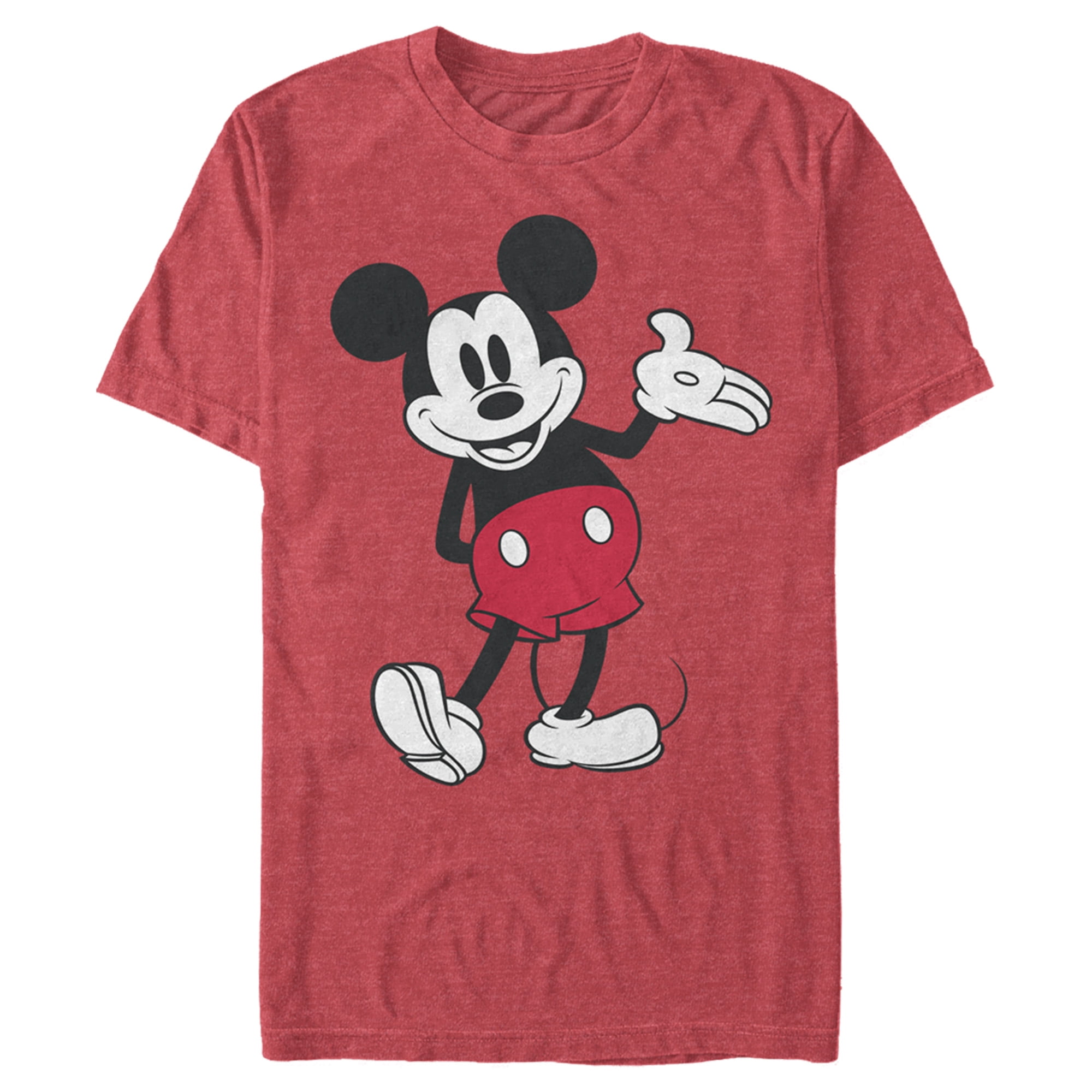 Men's Mickey & Friends Retro Front Facing Pose Graphic Tee Red Heather ...