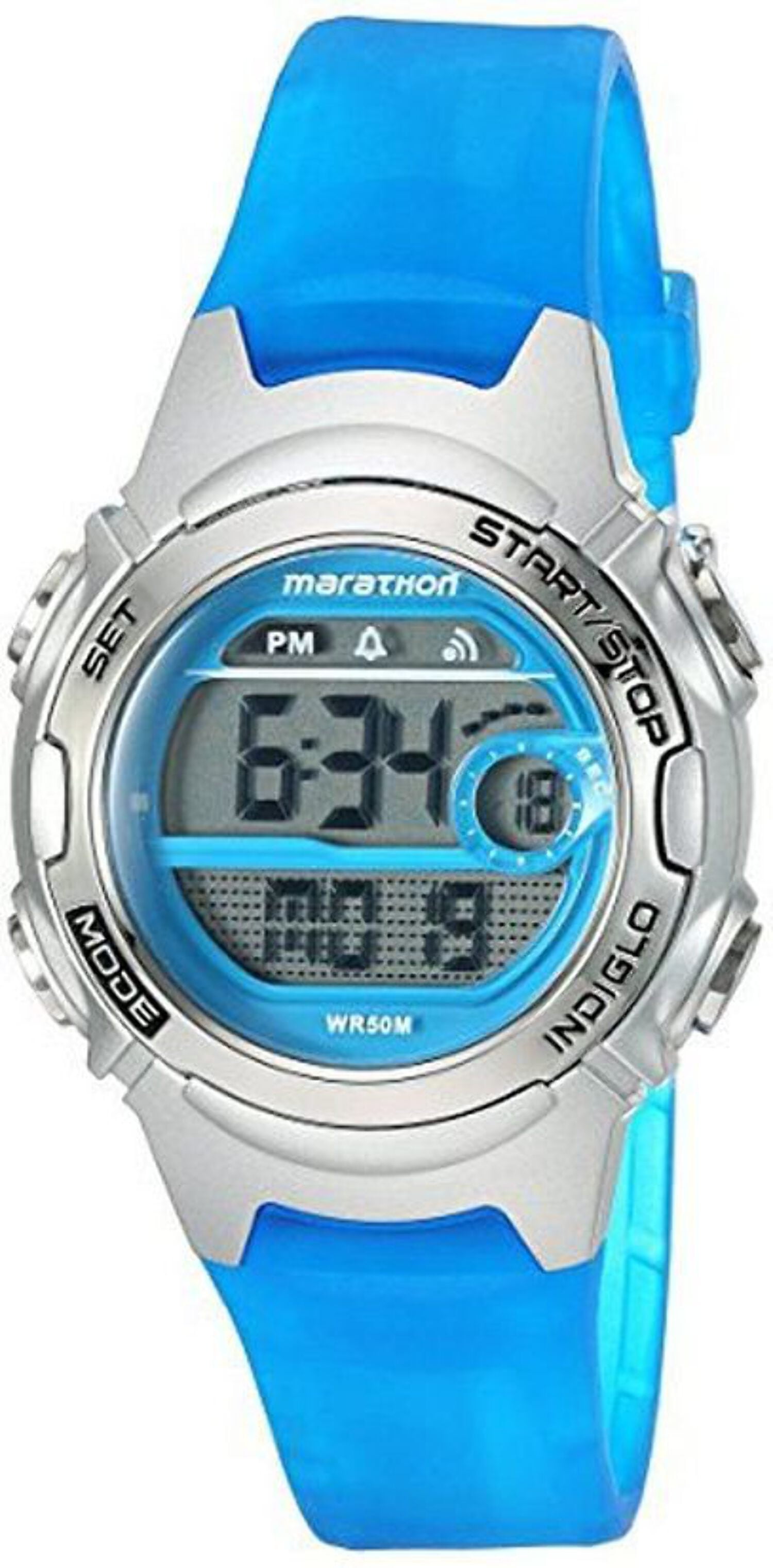 Men's Mid Size Marathon Digital Blue Resin Watch TW5K96900 - Walmart.com