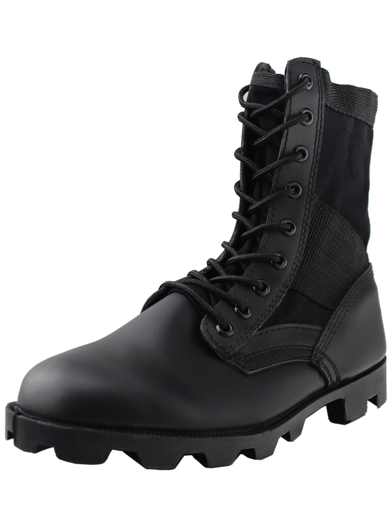 Men's Military Boots Black G.I Style Jungle Boot Lace Up Outdoor ...