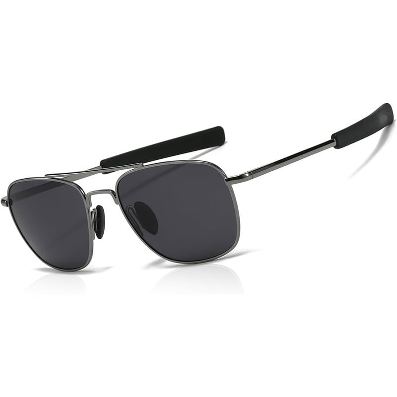 Men's Military Style Polarized Pilot Aviator Sunglasses Bayonet Temples ...